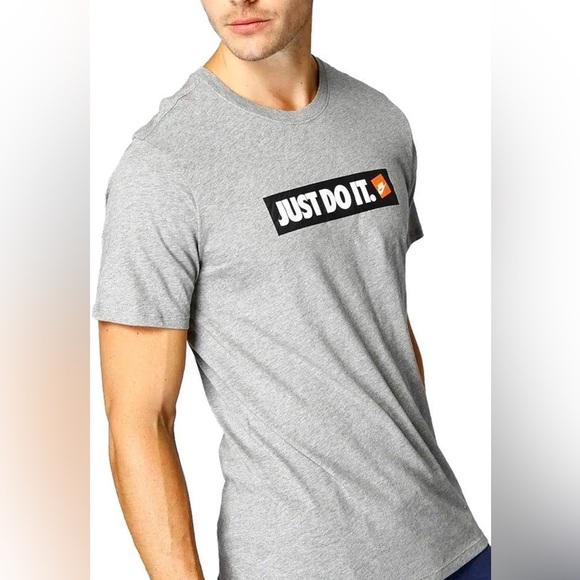 Nike | Shirts | Nike Sw Tshirt Just Do It Boxed Logo Heather Gray ...
